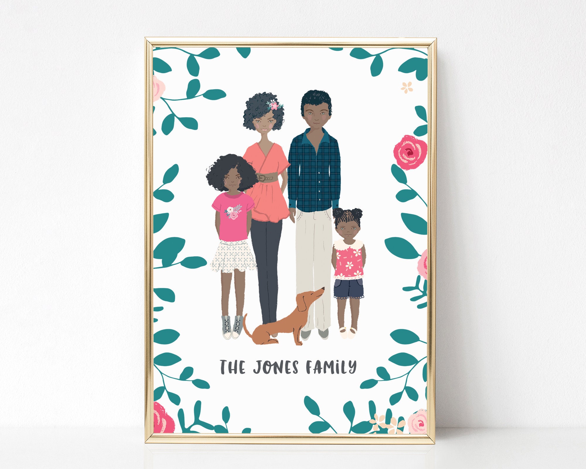 Custom Family Portrait Print Cartoon Family Portrait Digital - Etsy UK