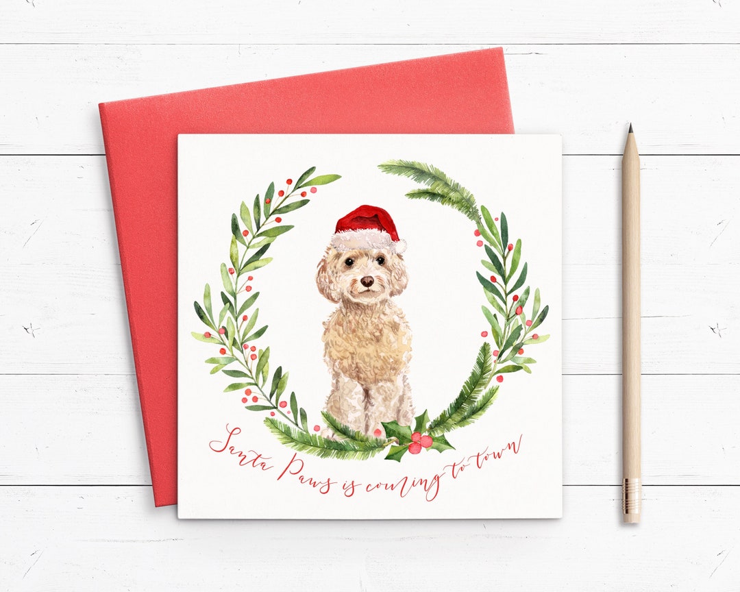 Cockapoo Christmas Card Set, Cute Christmas Cards, Pack of Christmas ...