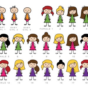 Stick Family Print With Pets, Stick Man Print Custom, Cartoon Family ...