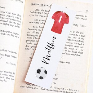 Football Bookmark Personalised, Paper Bookmark Football Theme Birthday ...