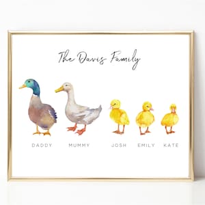 Duck Family Print, Personalized Family Gifts, Housewarming Gift for ...