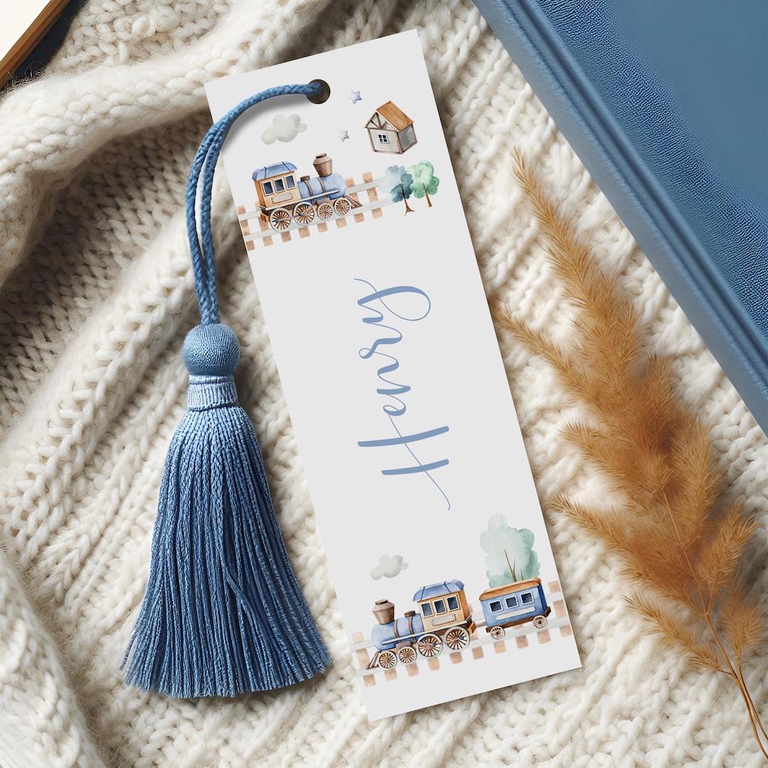Trains Bookmark Personalised, Paper Bookmark Kids, Personalized ...