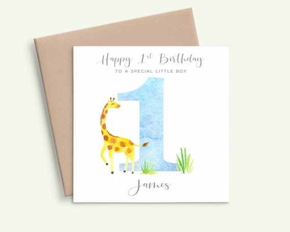 1st Birthday Card Son First Birthday Card Boy Happy Birthday | Etsy