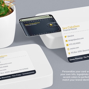 Square Business Card With Wallet Design • Rounded Corners, Ideal for ...