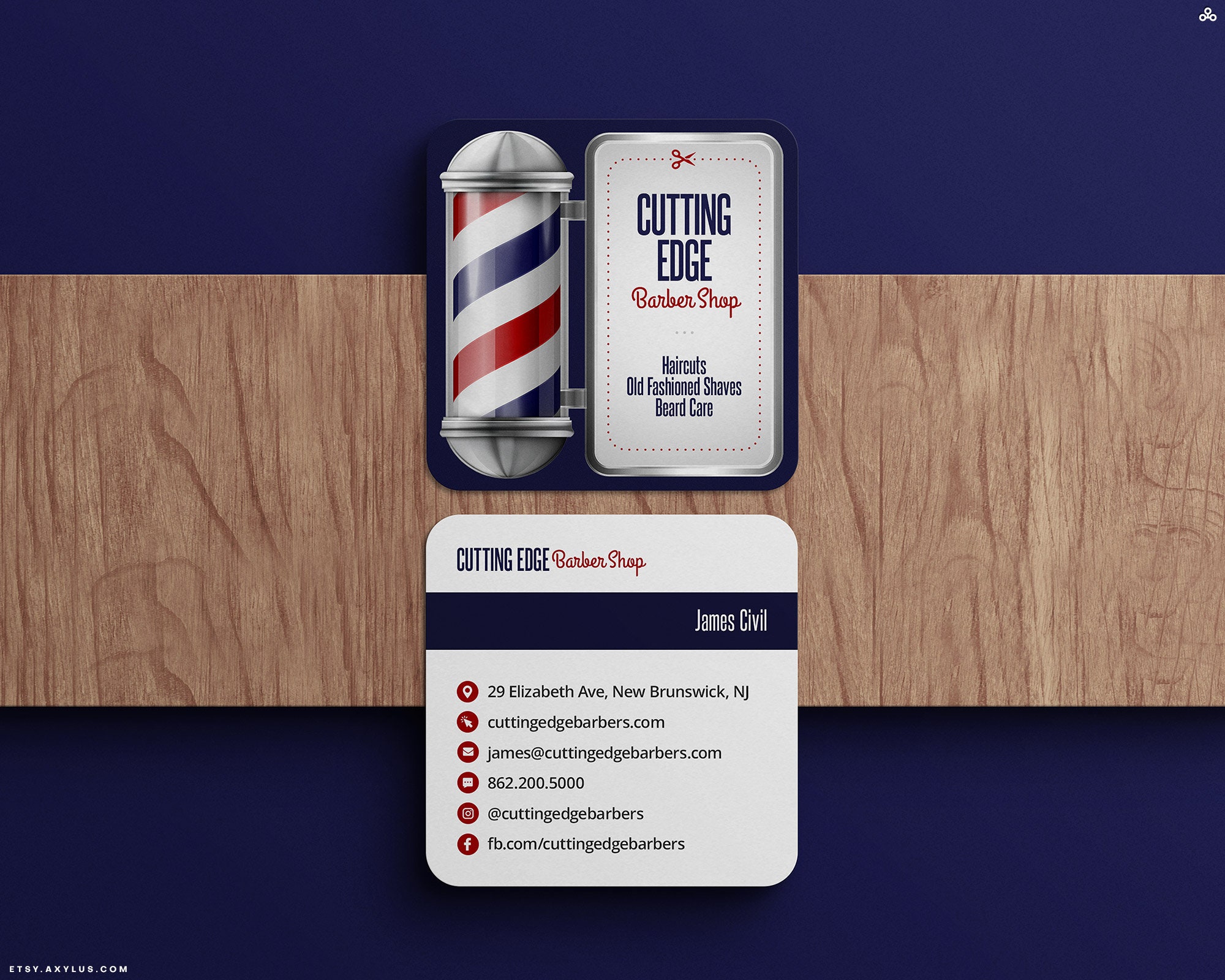 Vintage Barber Shop Business Cards