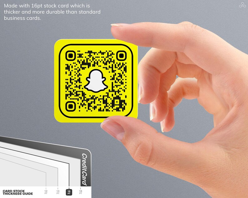 Custom Square Business Cards With Snap Social Media Design & Scannable ...