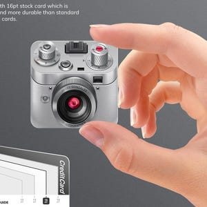 Retro Camera Photographer Business Cards • Mini Business Cards, Die-cut ...