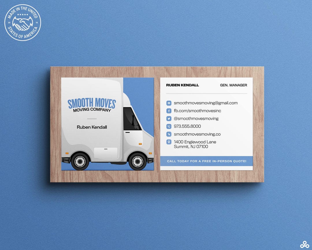 Square Trucking Business Cards, Moving Company Business Cards, Owner ...