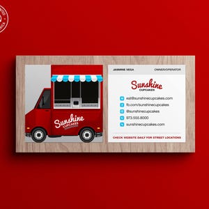 Vibrant Square Business Cards With Food Truck Design for Street Food ...