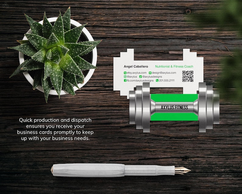 Customizable Dumbbell Shaped Business Cards • Ideal for Gyms, Personal ...