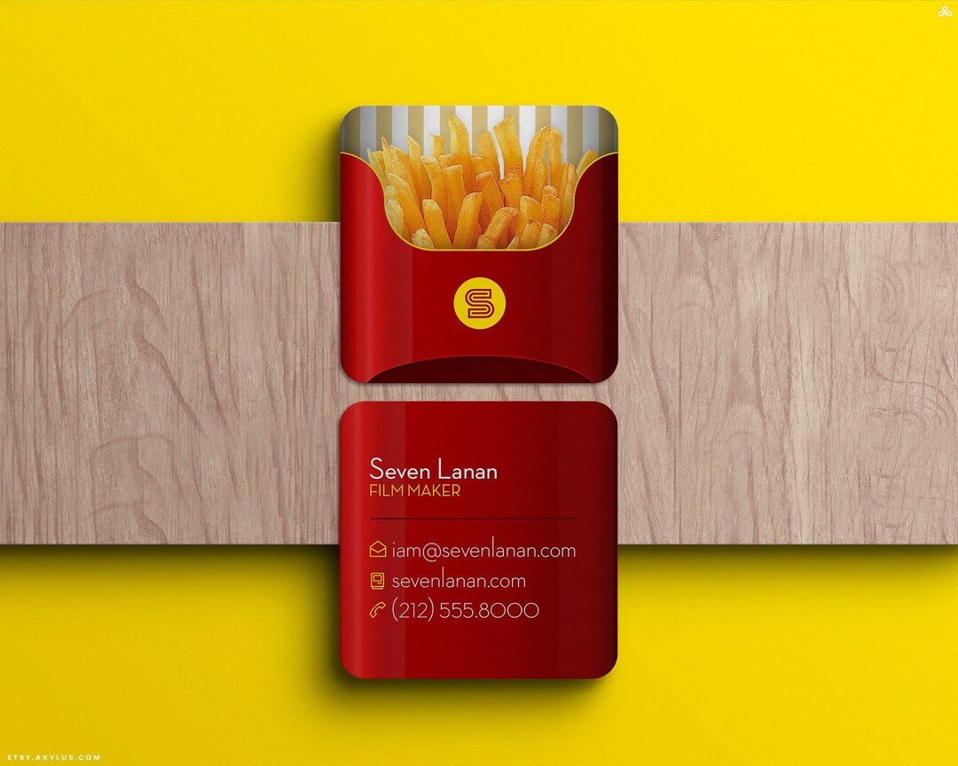 Food Blogger Business Cards • French Fries, Fast Food Restaurant, Food ...