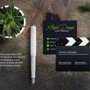 Creative Square Business Cards With Movie Clapper Design for Actors ...