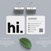Hi Social Business Cards Minimalist Square Business Cards With Bold 'hi ...
