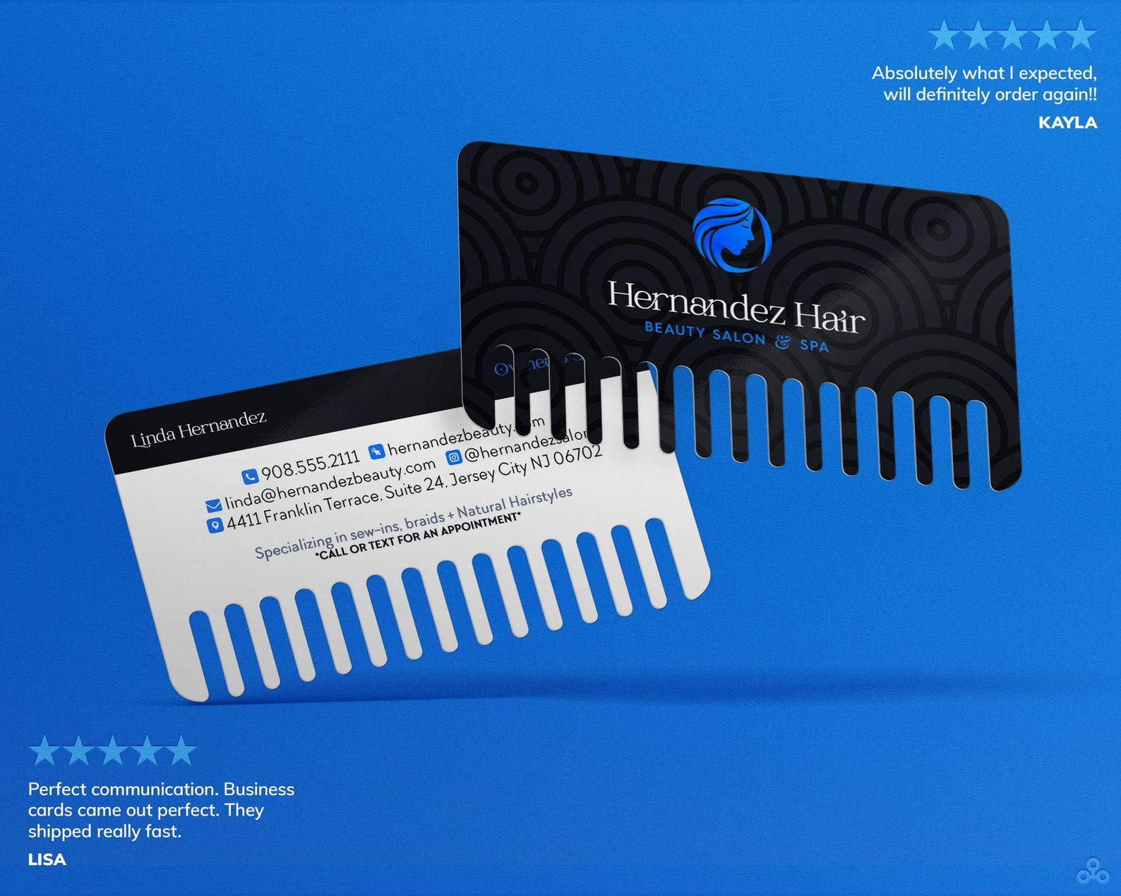 Comb Shaped Business Cards • Perfect for Hair Stylists, Barbers, Beauty ...