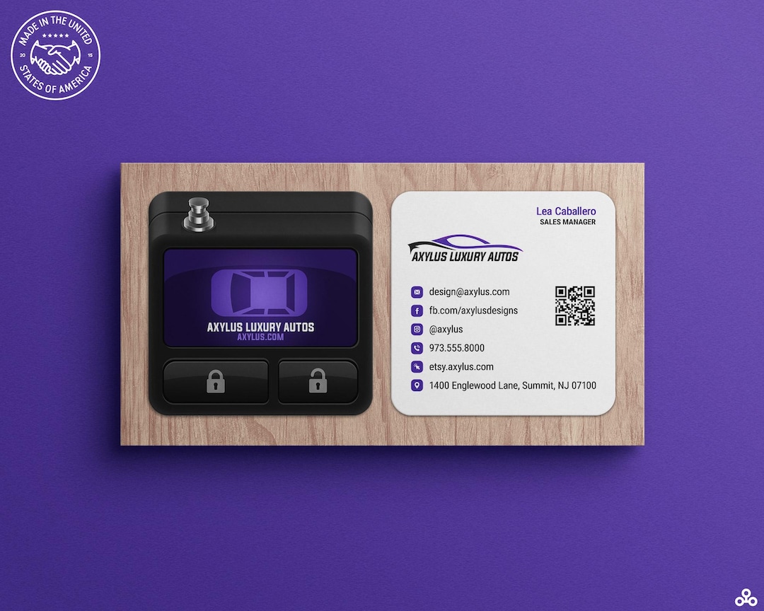 Square Business Cards With Car Remote Keyfob Design for Car Repair ...
