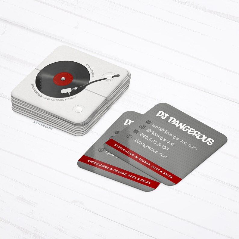 Mini DJ Turntable Cards Creative Square Dj Business Cards - Etsy
