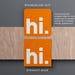 Hi Social Business Cards Minimalist Square Business Cards With Bold 'hi ...