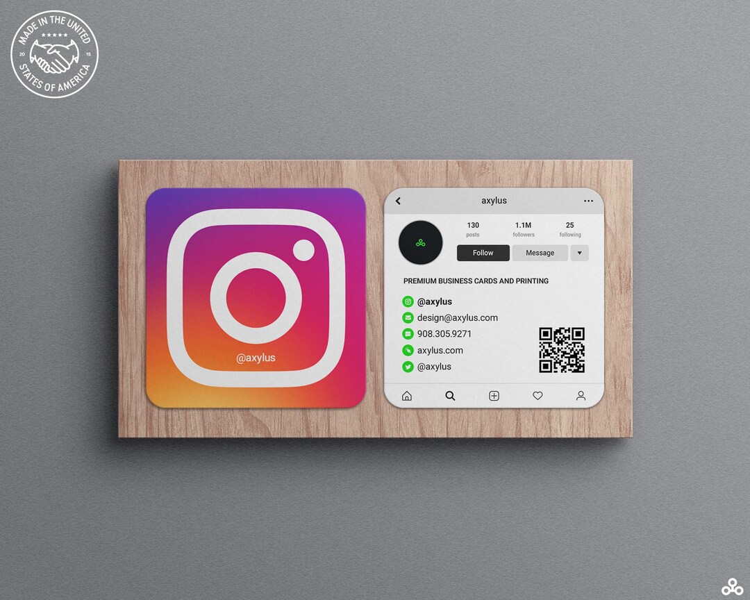 Customizable Ig-themed Square Business Cards With Logo & Profile Layout ...