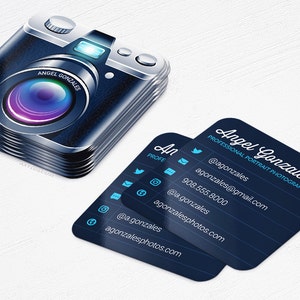 Mini Camera Photographer Business Cards Photographer, Videographer, Die ...