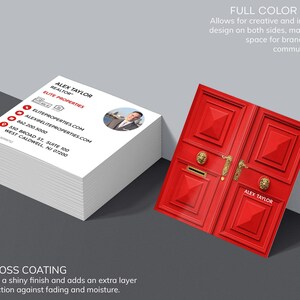 Real Estate Agent Business Cards, Square Cards W/door Design, Realtor ...