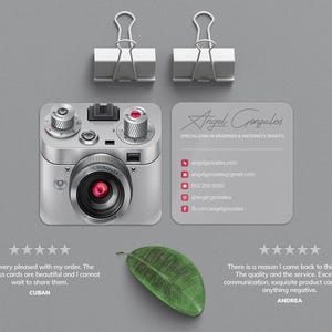 Retro Camera Photographer Business Cards • Mini Business Cards, Die-cut ...