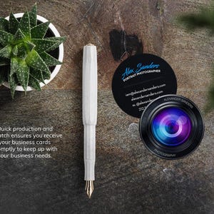 Camera Lens Photographer Business Cards • Mini Circle Cards ...