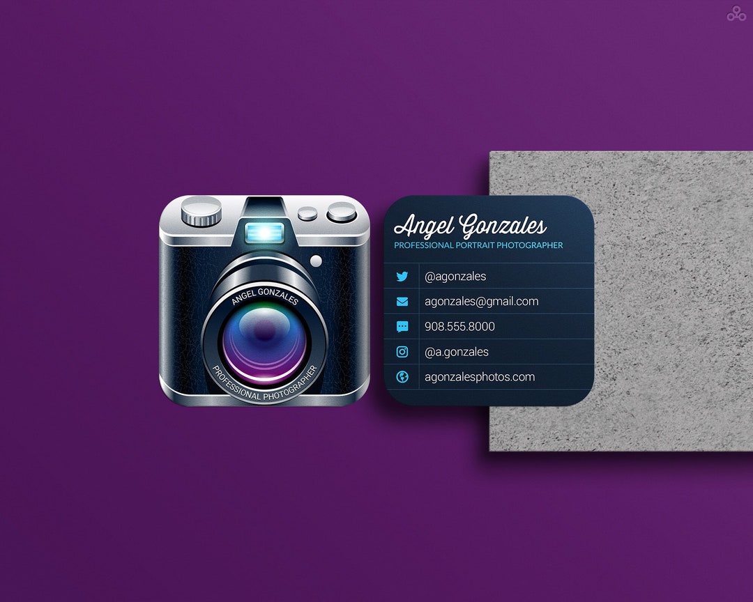 Mini Camera Photographer Business Cards Photographer, Videographer, Die ...
