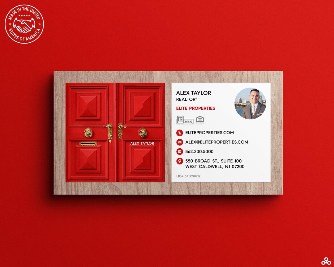 Real Estate Agent Business Cards, Square Cards W/door Design, Realtor ...