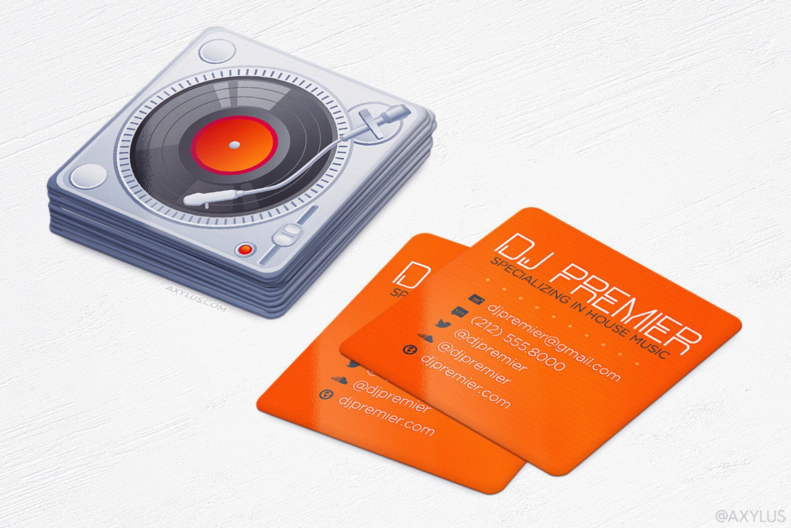 Turntable DJ Business Cards Music Record Mini Cards Rounded - Etsy