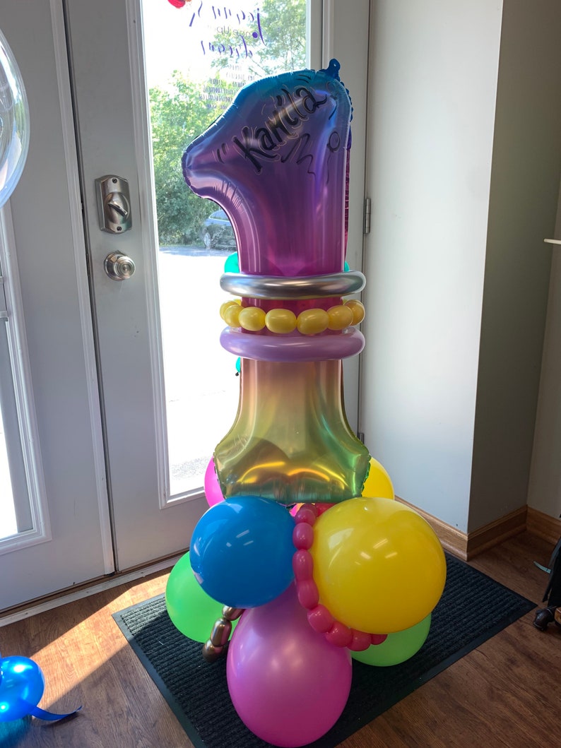 DIY Number Balloon Marquee Balloon Bouquet Rainbow Balloon. - Etsy