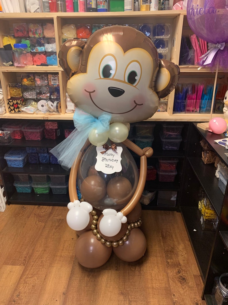 Diy-monkey Balloon Stuffed Marquee Balloon Bouquet Monkey - Etsy