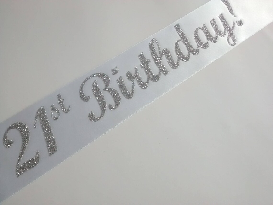 Personalised 21st Birthday Sash. Luxurious Satin Ribbon. Ideal Gift for ...