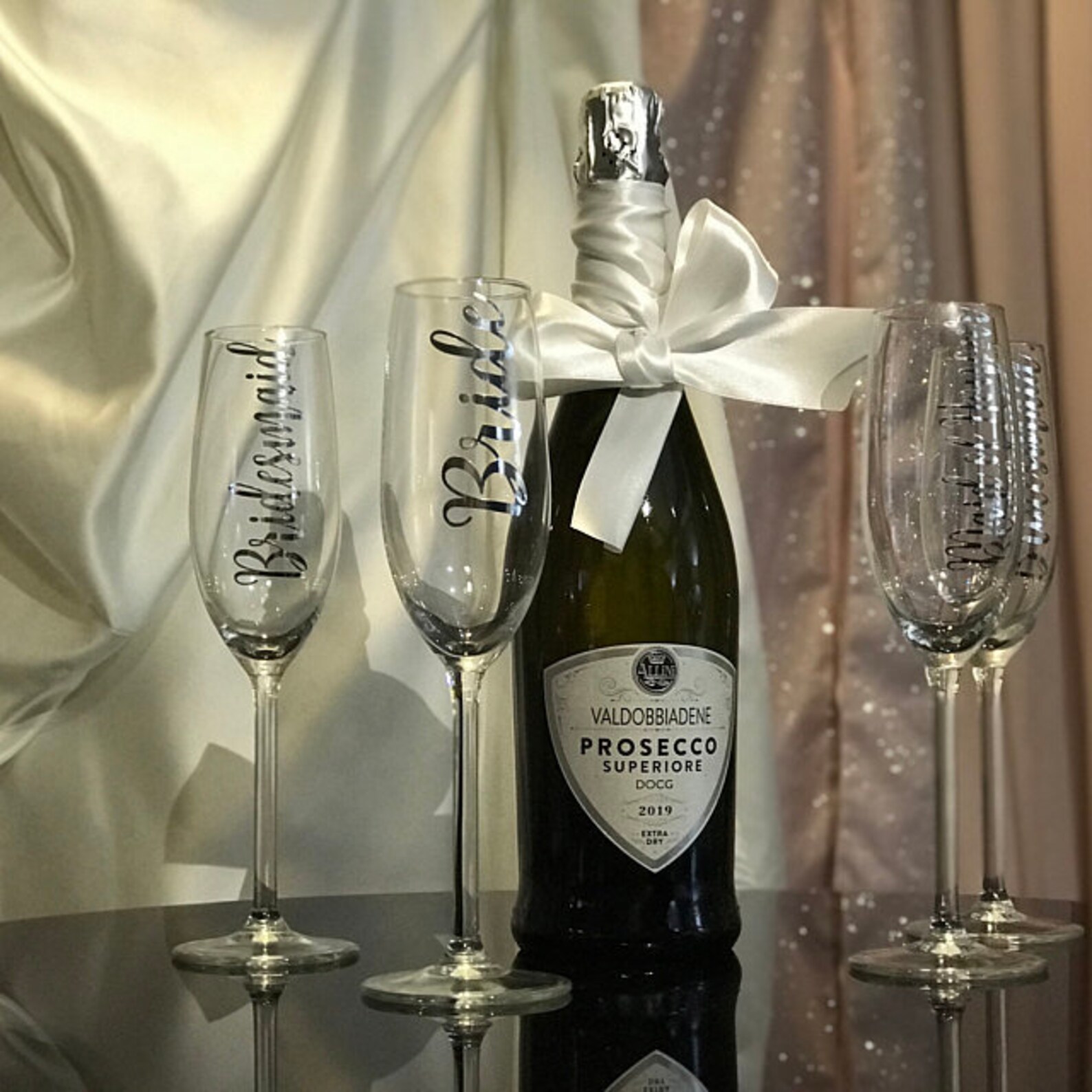 Champagne Flute Decal, Vinyl Sticker ONLY, DIY Party Glasses, Bridal ...