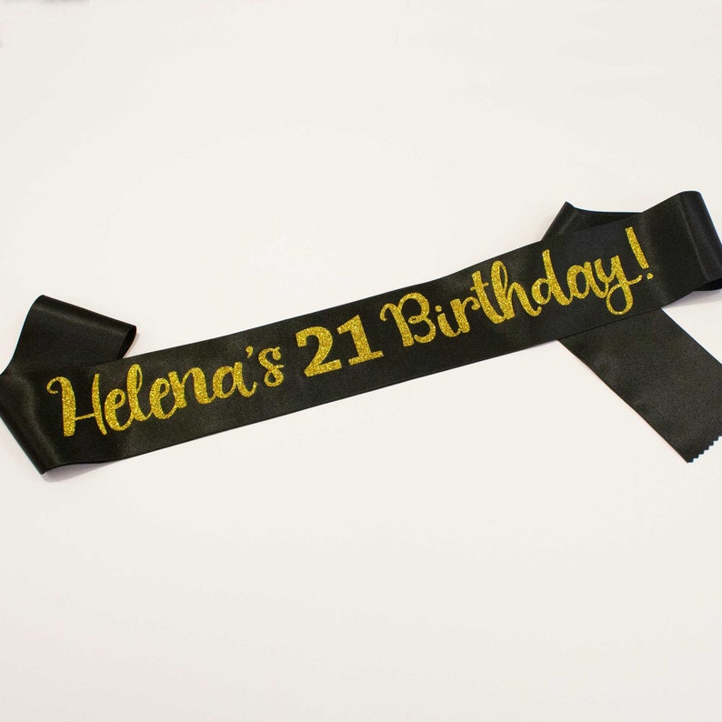 Personalised 21st Birthday Sash With Glitter Wording. Add Your Name or ...