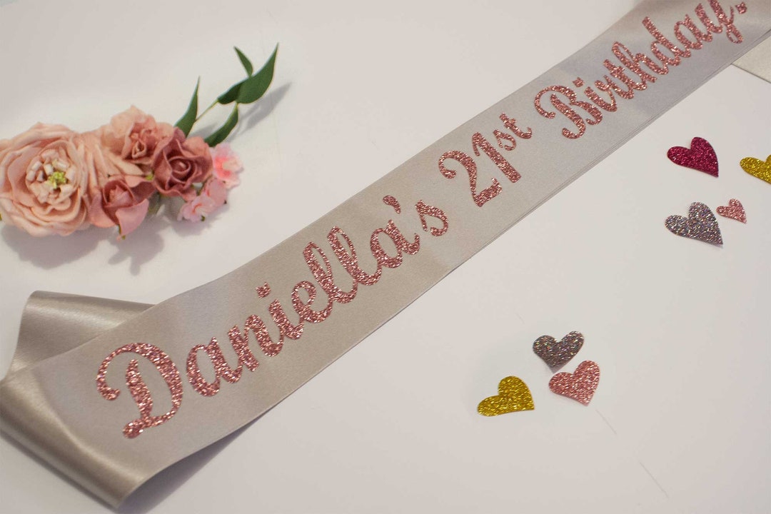 Luxury Personalised Birthday Sash, Any Age, Available in Many Colours ...