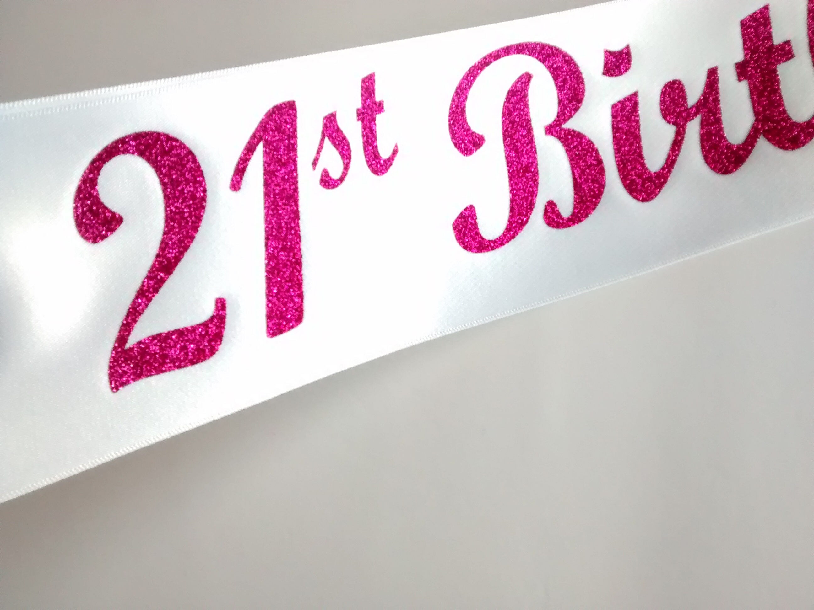 Personalised 21st Birthday Sash. Luxurious Satin Ribbon. Ideal Gift for ...