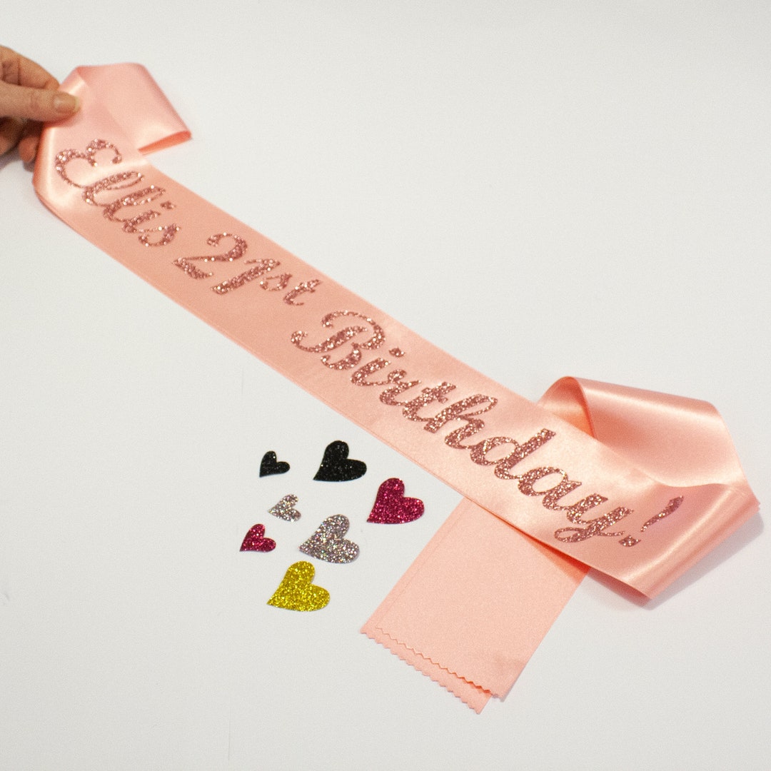 Personalised 21st Birthday Sash With Glitter Wording. Add Your Name or ...