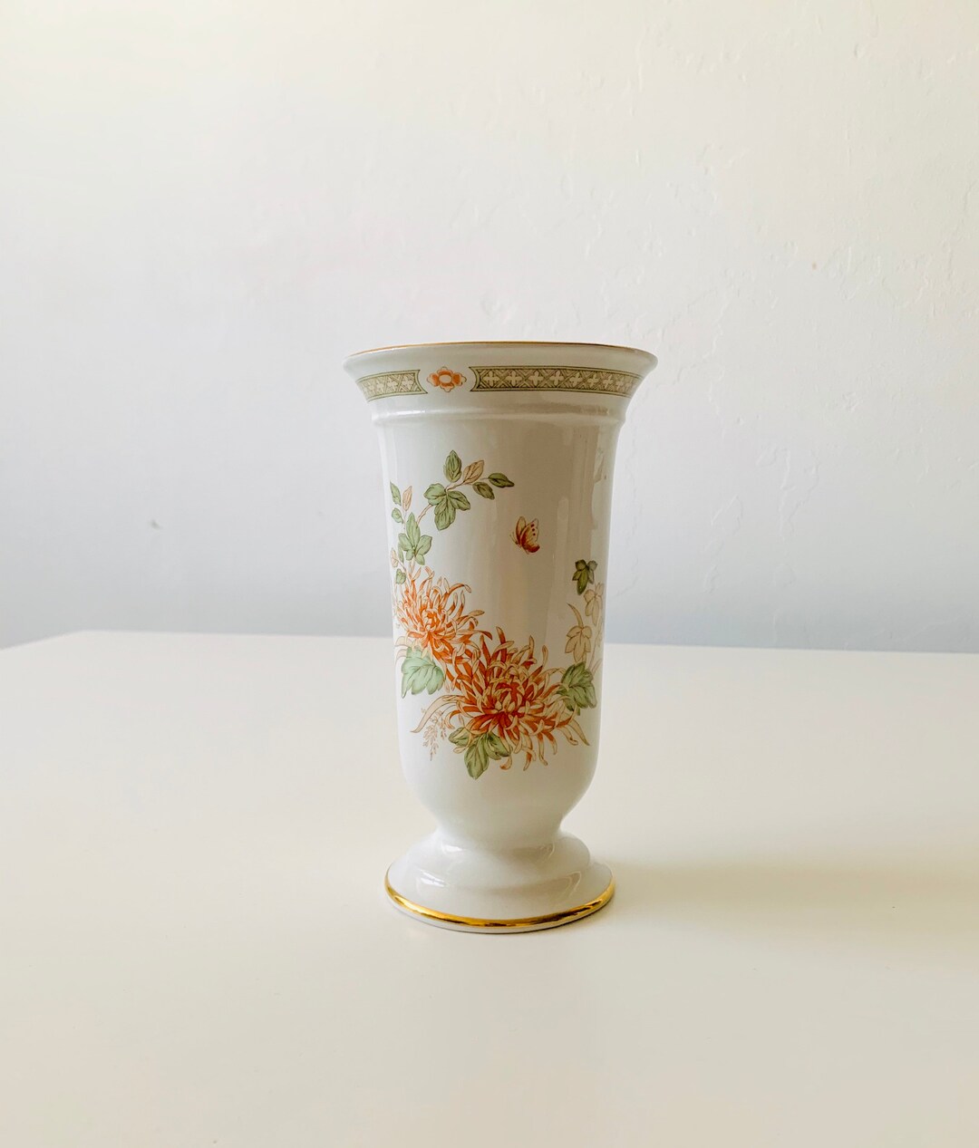 St. Michael Porcelain Vase 'chrysanthemum' Made in - Etsy