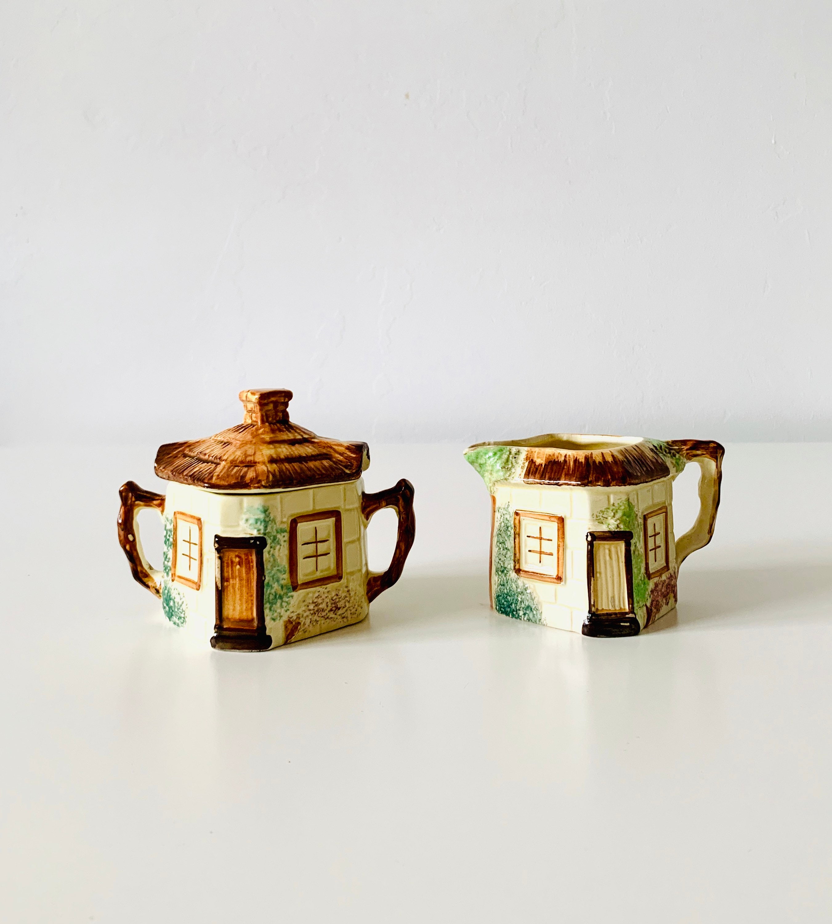 Keele St. Pottery Hand Painted House Sugar Pot & Creamer, Made in ...