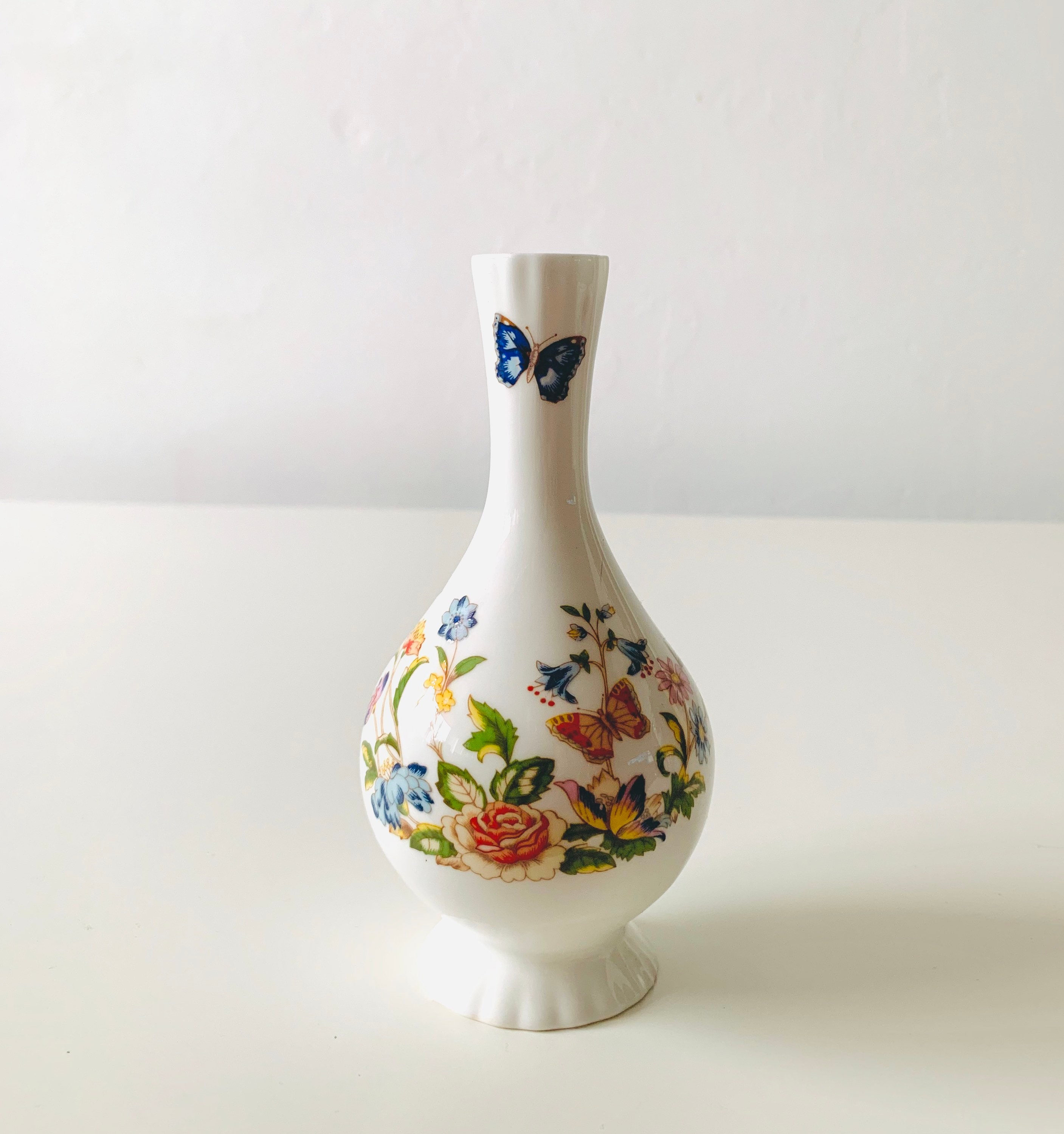 Aynsley Fine Bone China Vase Cottage Garden Made In Etsy Uk