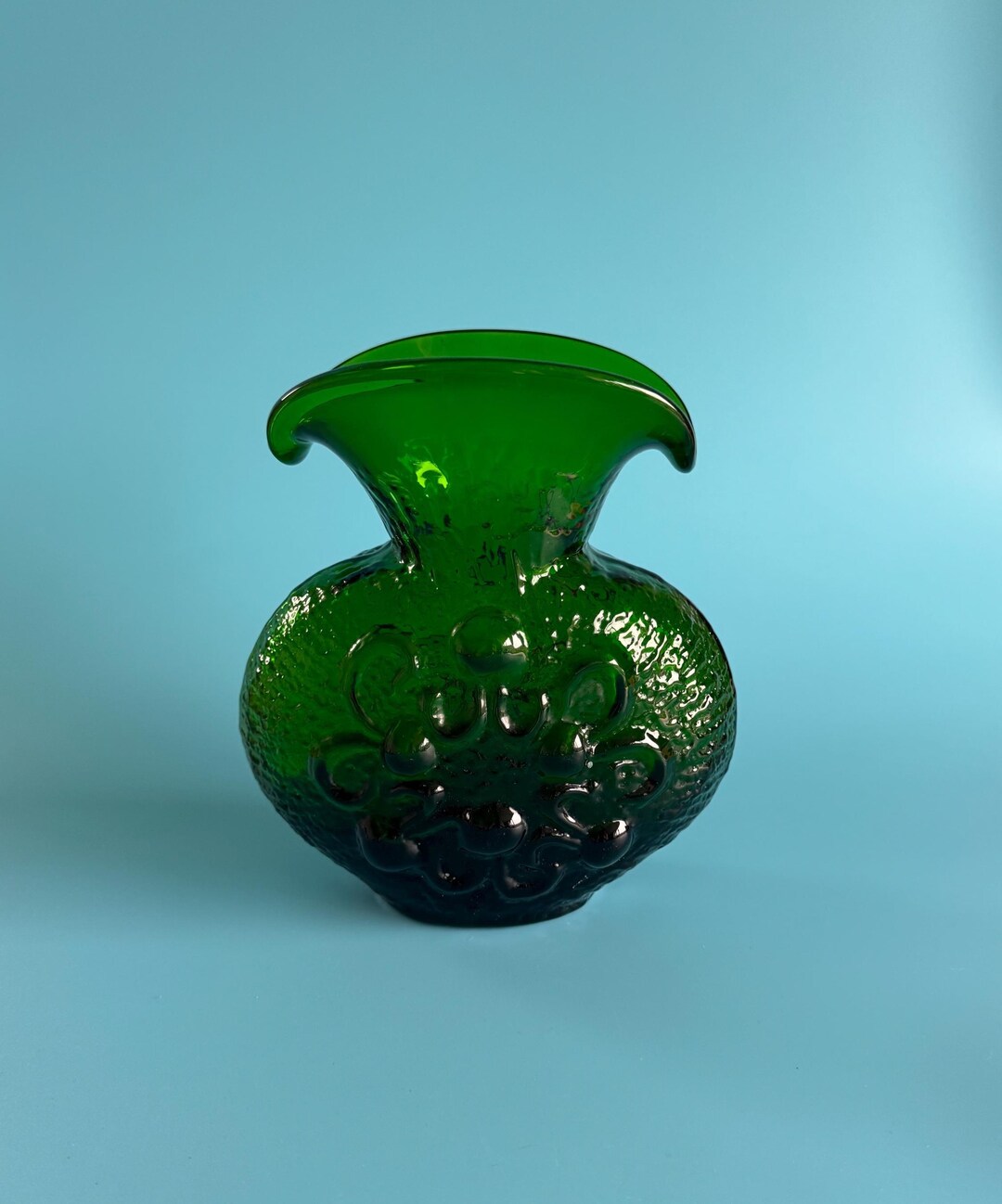 Vintage Stelvia Emerald Green Glass Vase - Etsy
