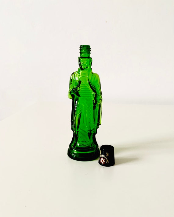 Vintage Green Glass Soldier Shaped Perfume Bottle wit… - Gem