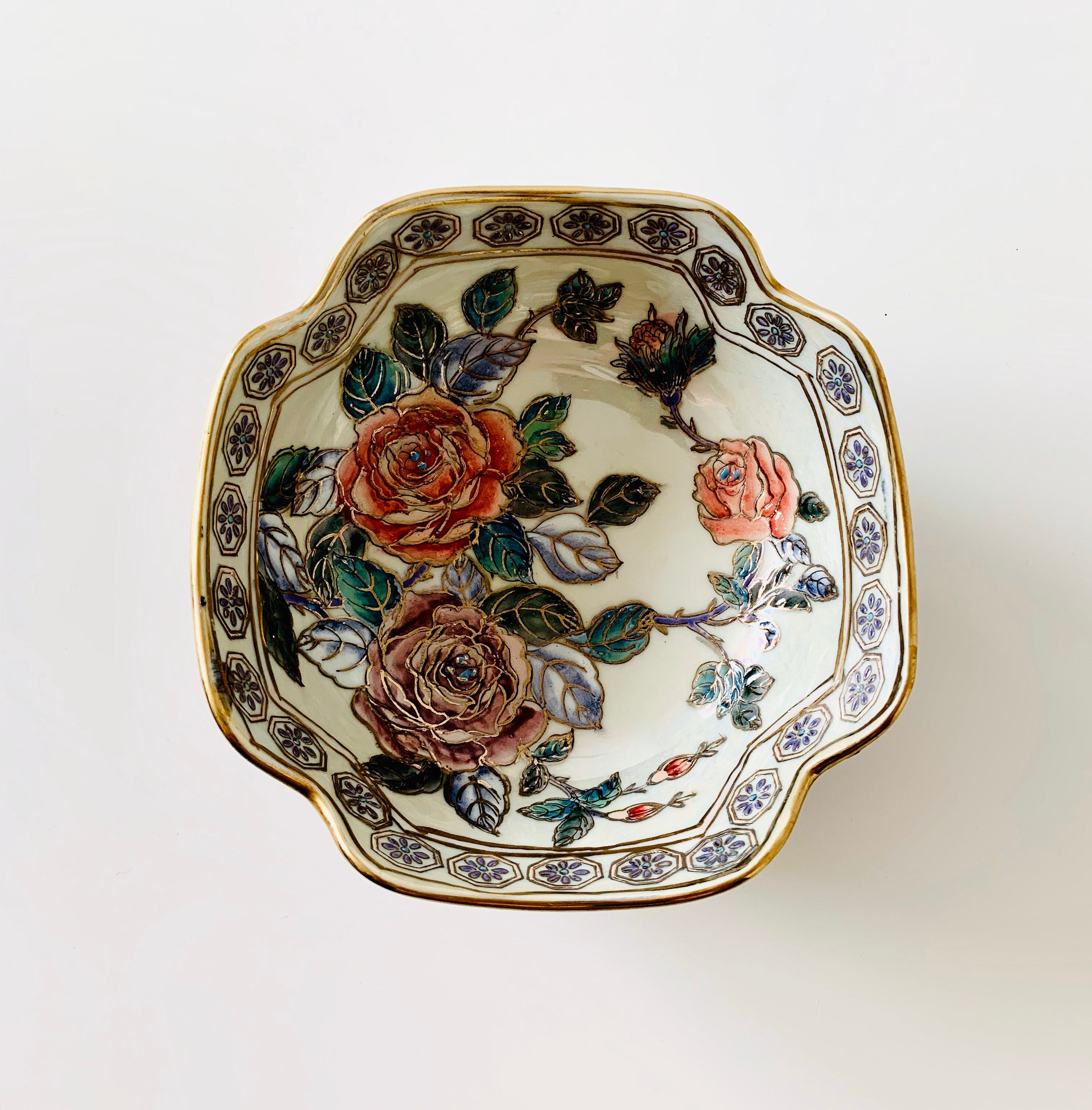 Decorative Hand Painted Rose Bowl Made in China | Etsy