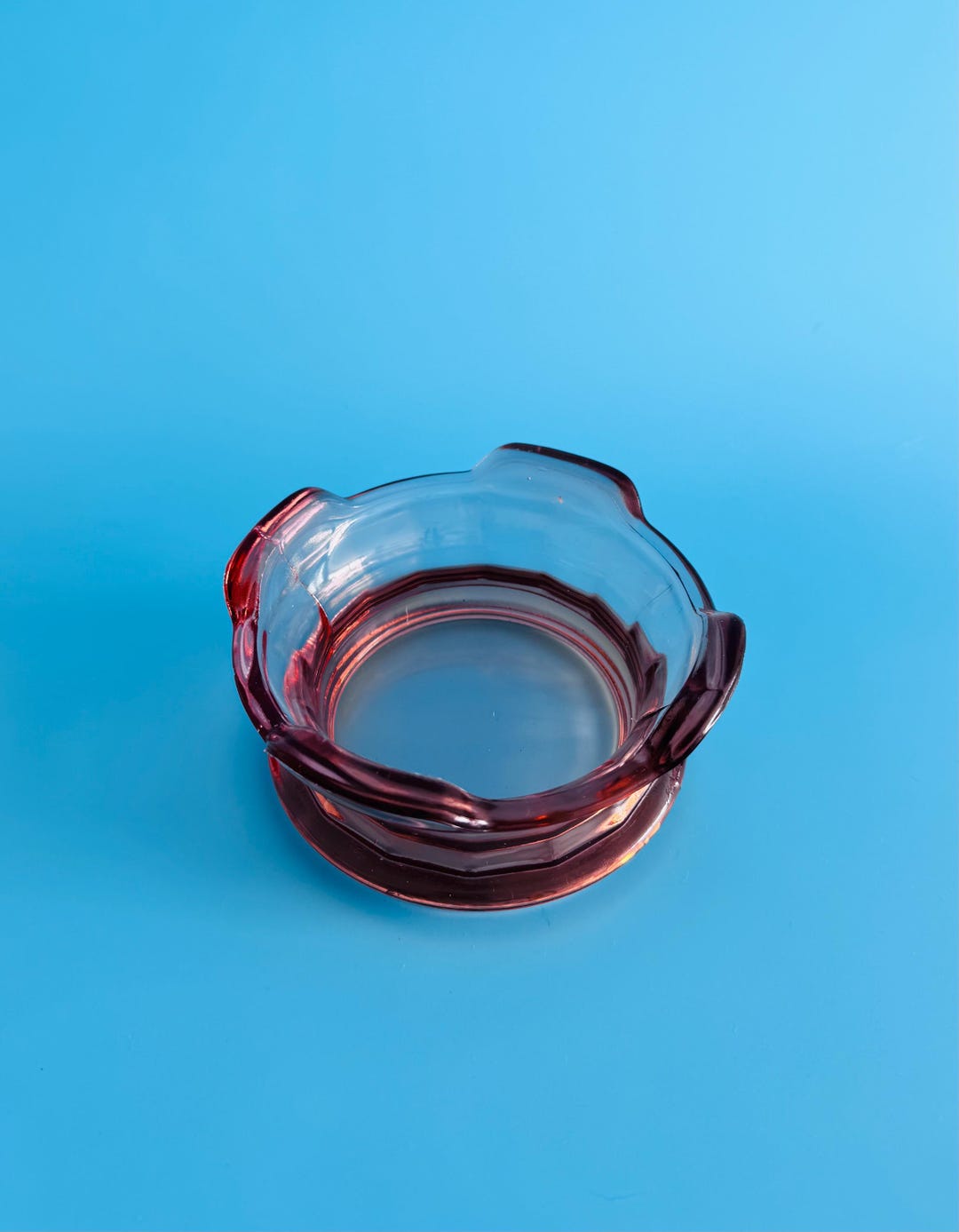 Vintage Art Deco Pressed Rose Glass Candy Dish - Etsy UK