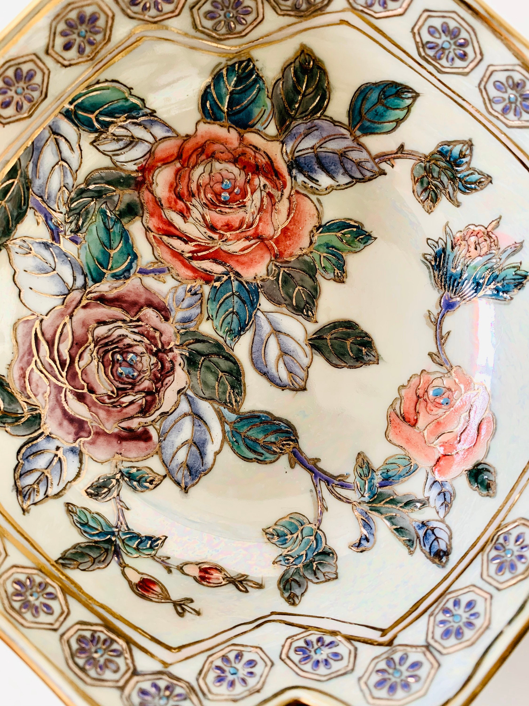 Decorative Hand Painted Rose Bowl Made in China | Etsy