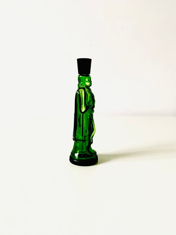 Vintage Green Glass Soldier Shaped Perfume Bottle wit… - Gem