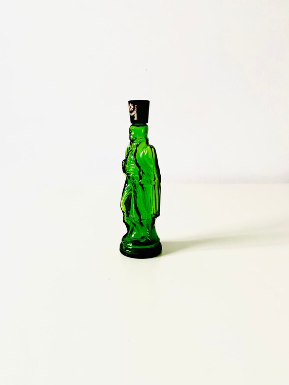 Vintage Green Glass Soldier Shaped Perfume Bottle wit… - Gem