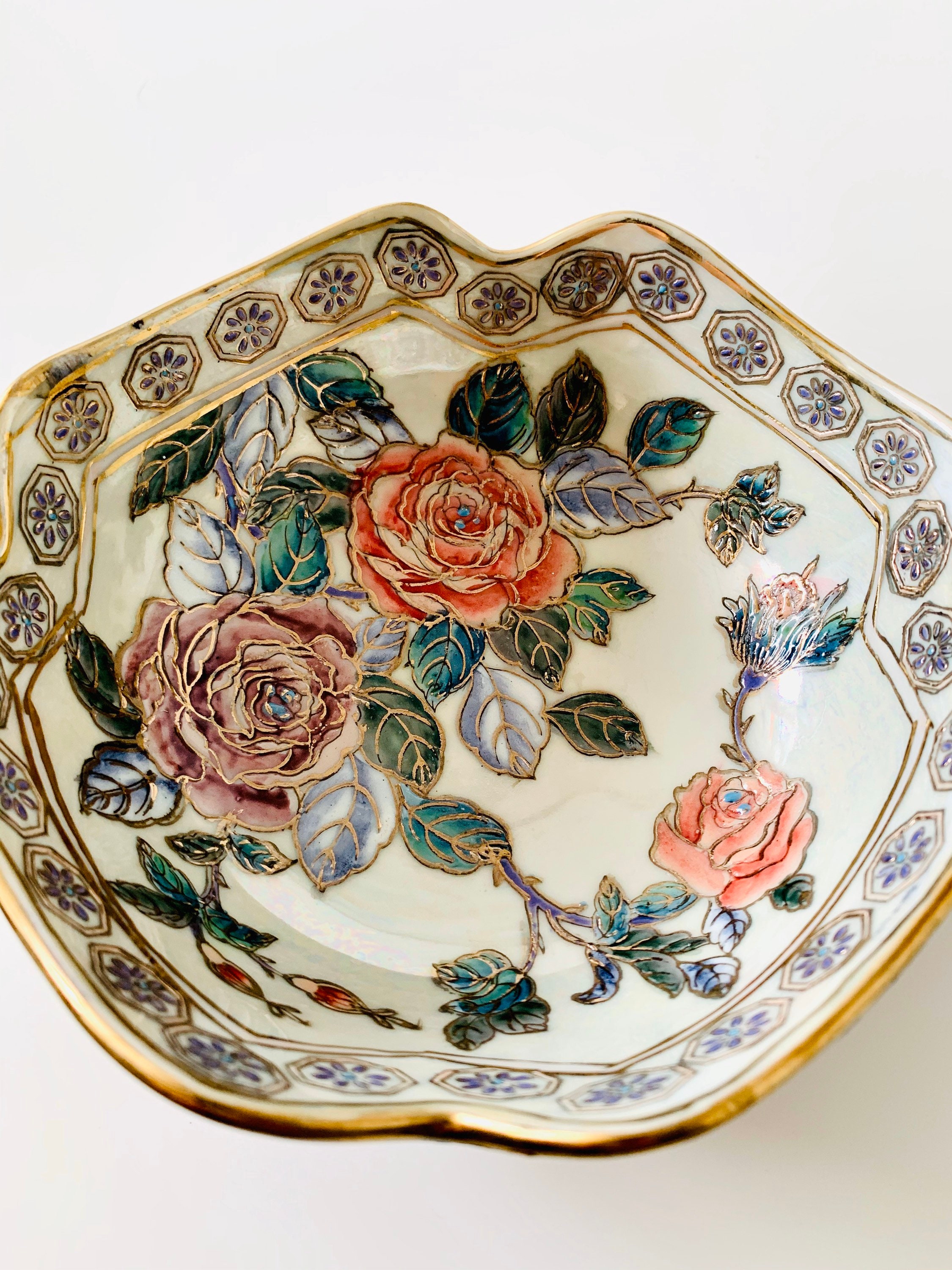 Decorative Hand Painted Rose Bowl Made in China | Etsy