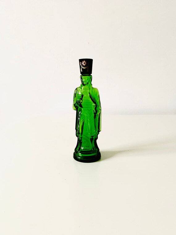 Vintage Green Glass Soldier Shaped Perfume Bottle wit… - Gem