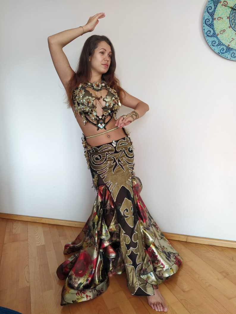 Вelly Dance, Arabic Dance, Egyptian Dance Costume, "gold - Antique." - Etsy